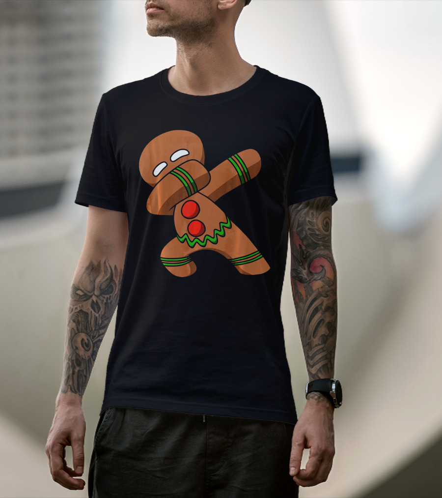 Dabbing Gingerbread Man Funny Christmas Cookie Dance T-Shirt