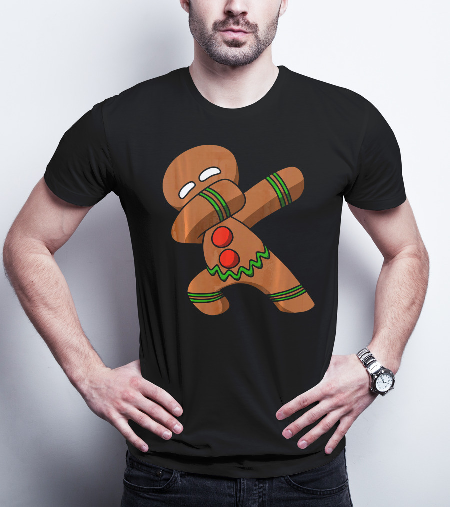 Dabbing Gingerbread Man Funny Christmas Cookie Dance T-Shirt