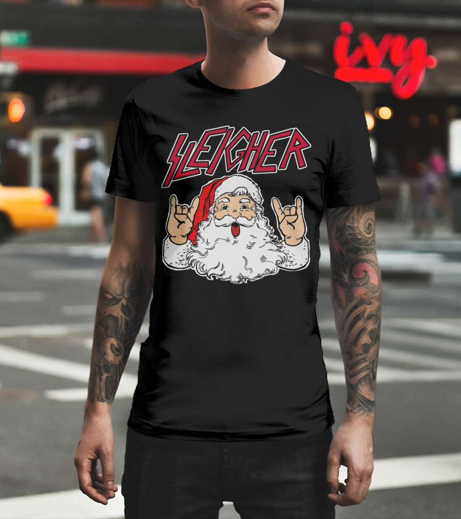 Santa Sleigher Funny Slayer Hail Santa T-Shirt