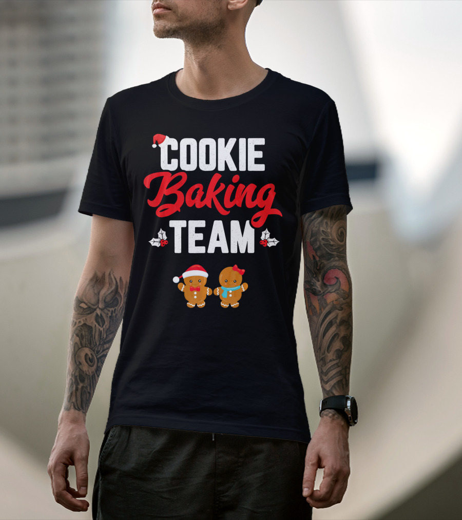 Cookie Baking Team Matching Family Christmas Gingerbread Holiday T-Shirt