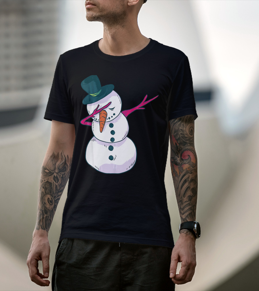 Christmas Snowman Dabbing Festive Dance Move T-Shirt