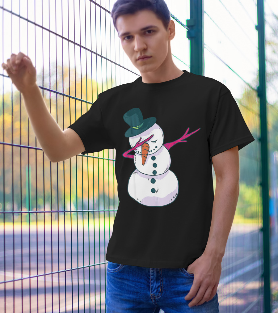 Christmas Snowman Dabbing Festive Dance Move T-Shirt