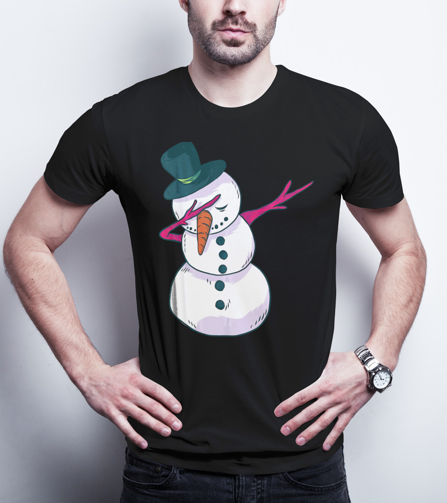 Christmas Snowman Dabbing Festive Dance Move T-Shirt