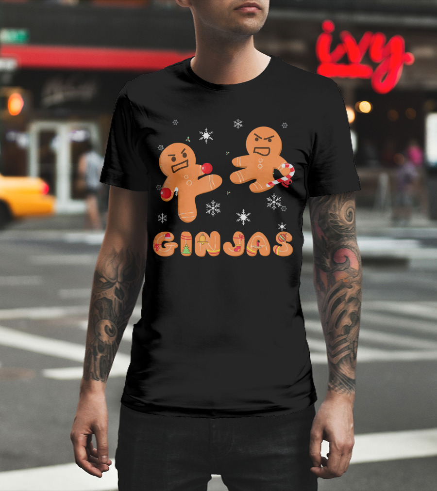 Ginjas Gingerbread Ninjas Holiday Fun T-Shirt