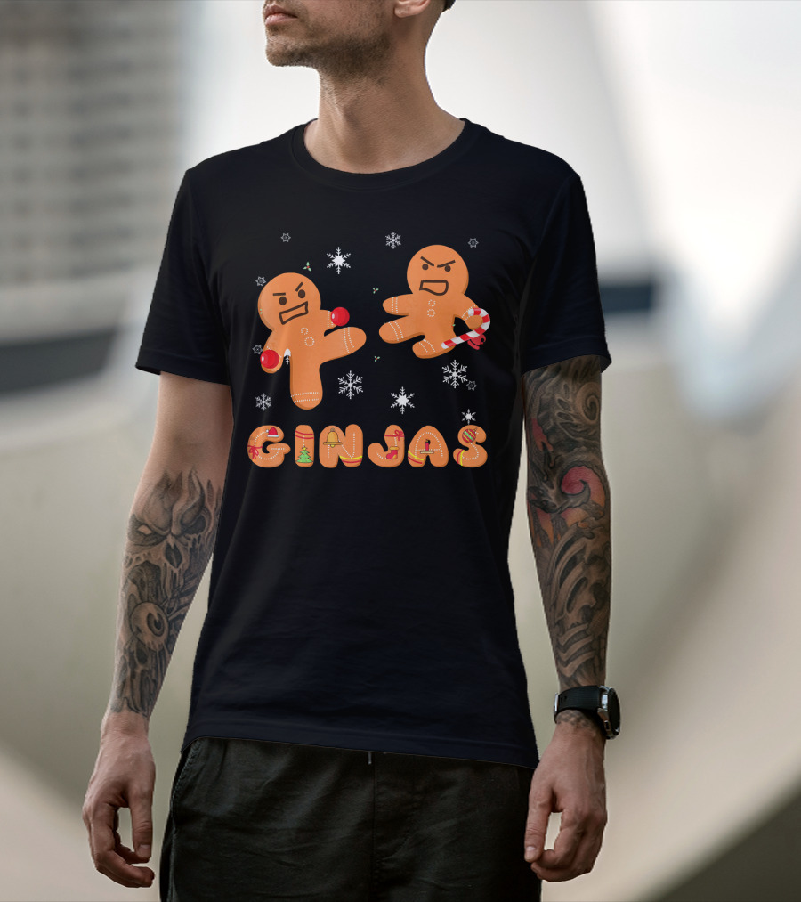 Ginjas Gingerbread Ninjas Holiday Fun T-Shirt