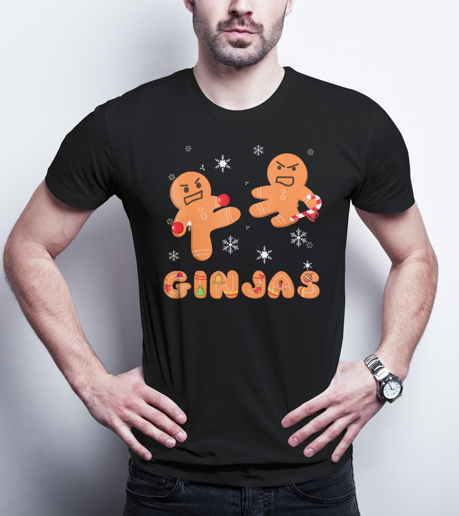 Ginjas Gingerbread Ninjas Holiday Fun T-Shirt