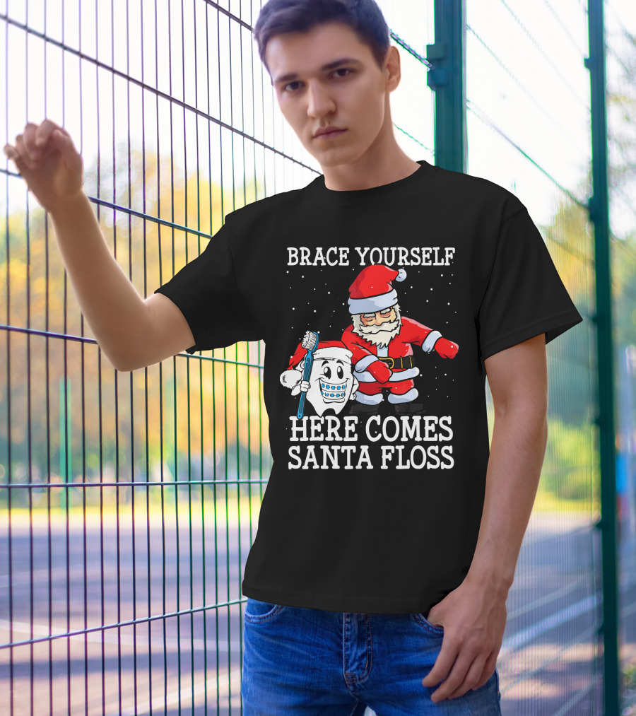 Brace Yourself Here Comes Santa Floss T-Shirt