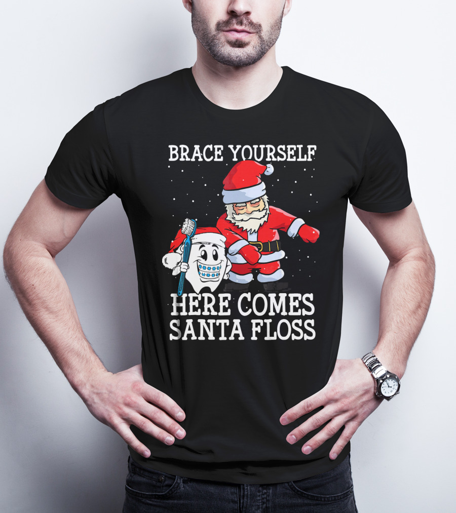 Brace Yourself Here Comes Santa Floss T-Shirt