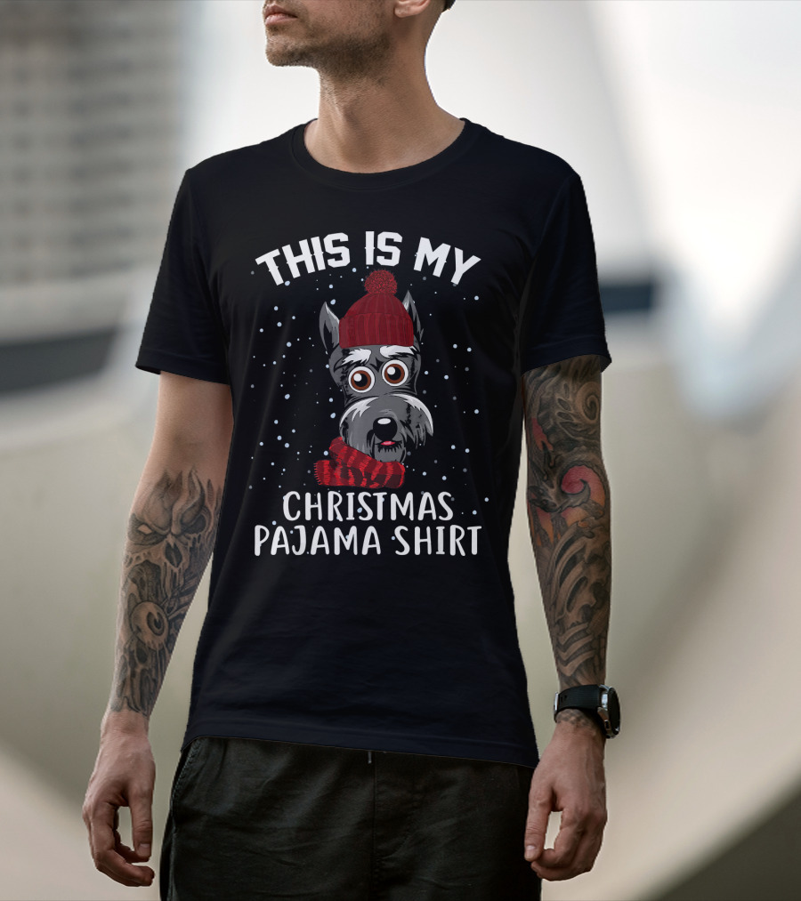 THIS IS MY CHRISTMAS PAJAMA SHIRT SCHNAUZER DOG T-Shirt