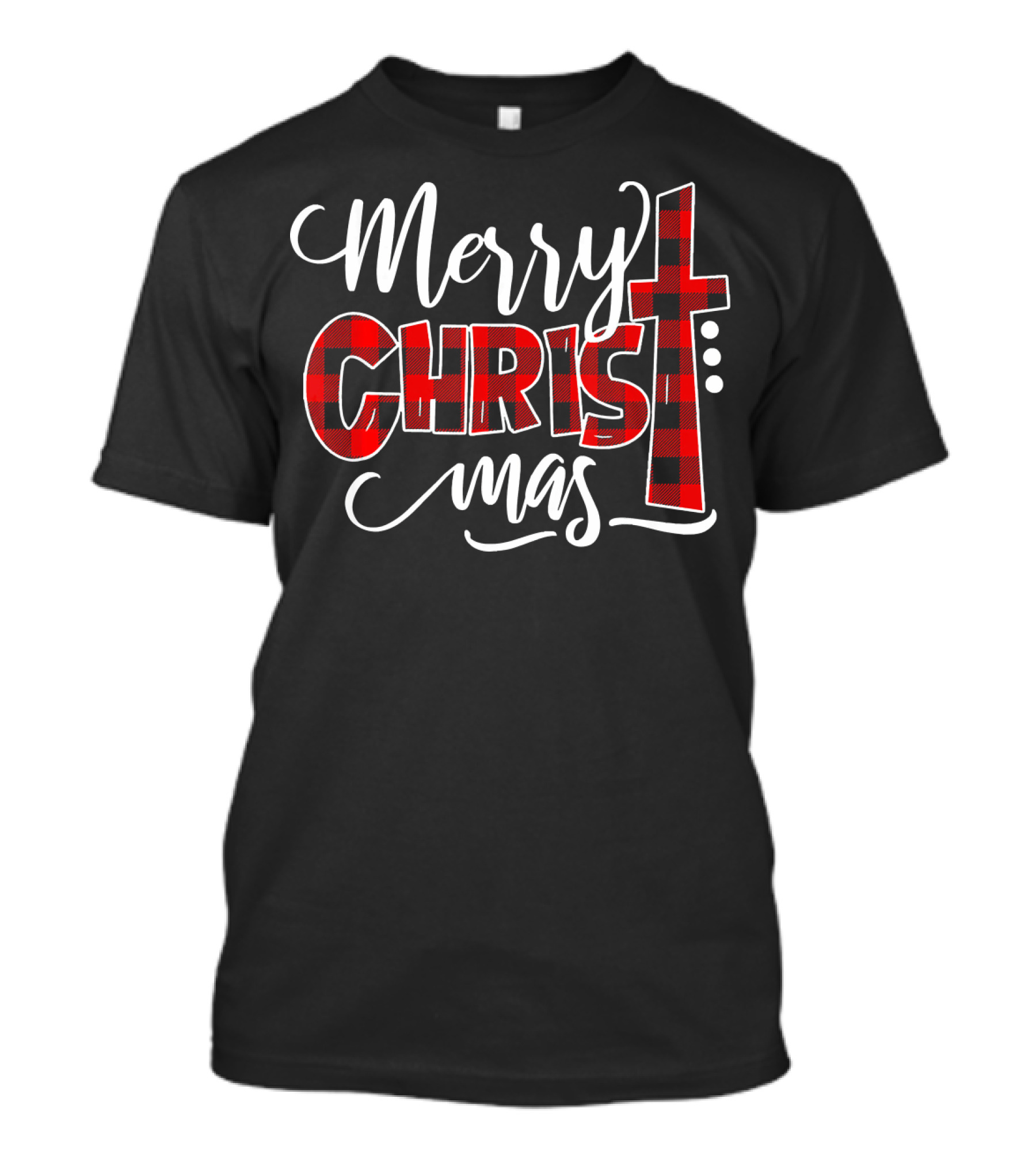 Merry Christmas Buffalo Plaid Crossmas T-Shirt