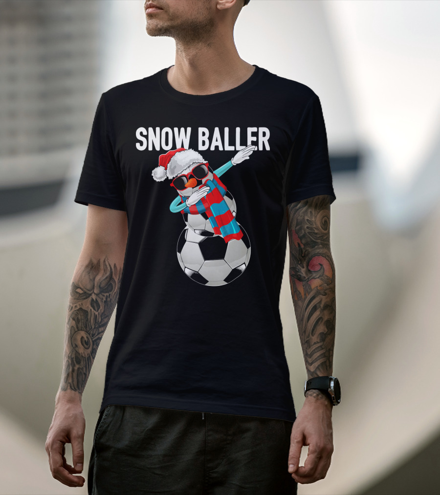 Snow Baller Dabbing Soccer Christmas Sno T-Shirt