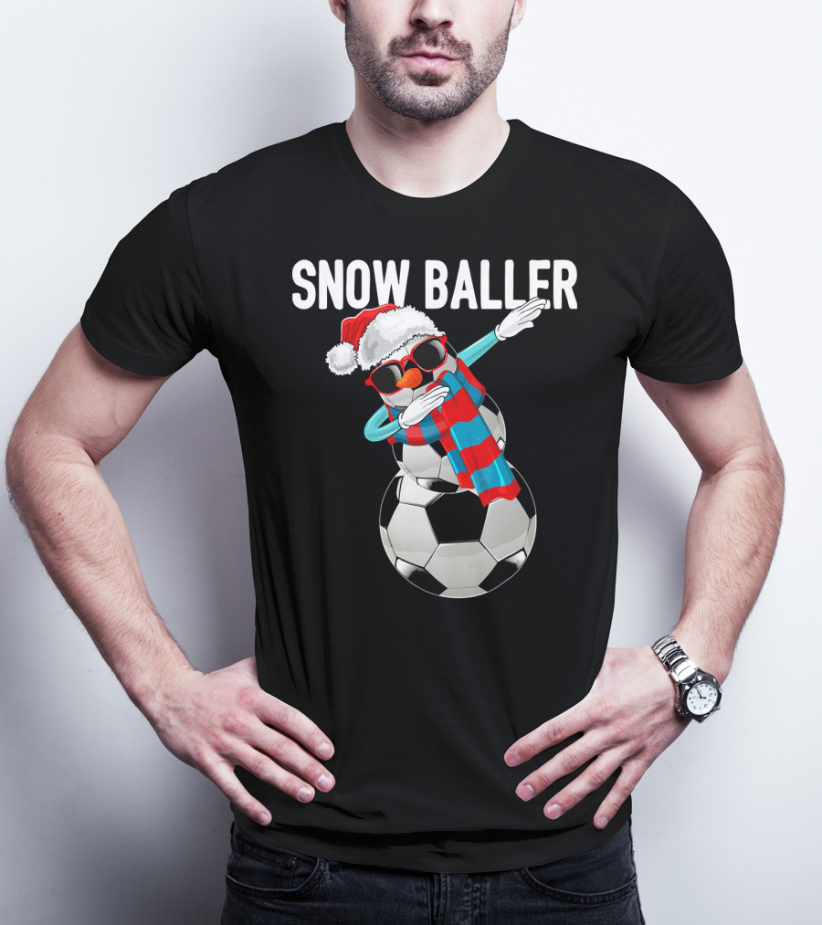 Snow Baller Dabbing Soccer Christmas Sno T-Shirt