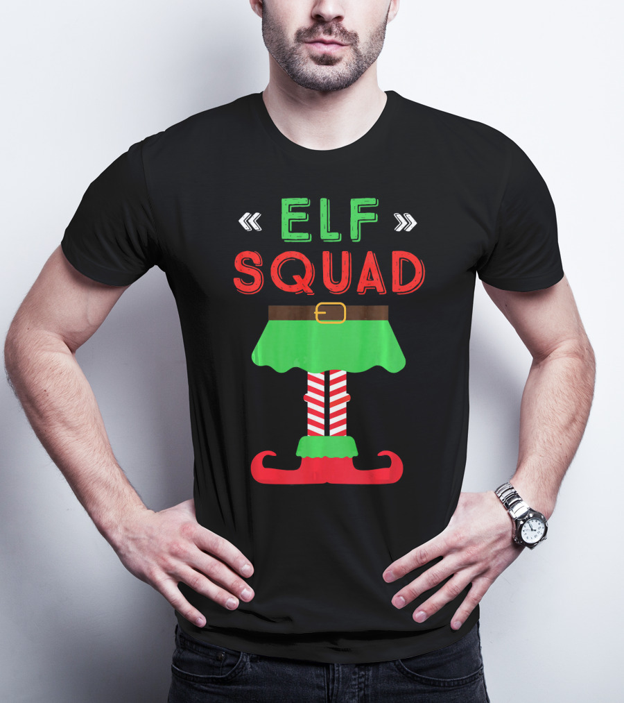 Elf Squad Christmas Holiday Funny Festive T-Shirt