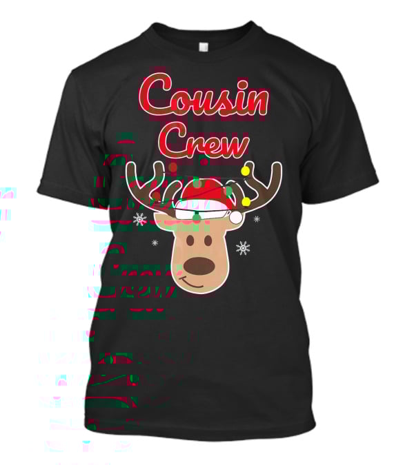 Cousin Crew Christmas Reindeer Hat Snowflakes T-Shirt