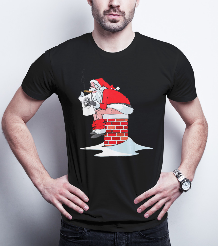 Merry Christmas Santa Claus Chimney Humor T-Shirt