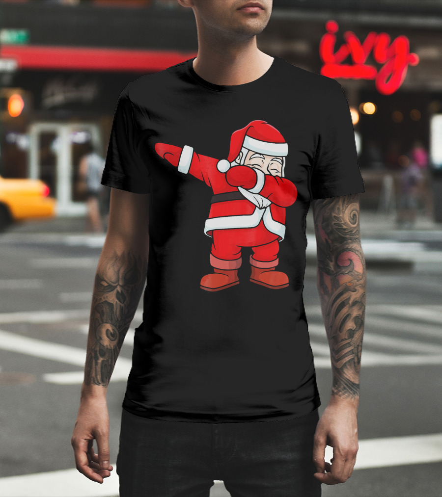Dabbing Santa Claus Christmas Dance Pose Holiday Fun T-Shirt