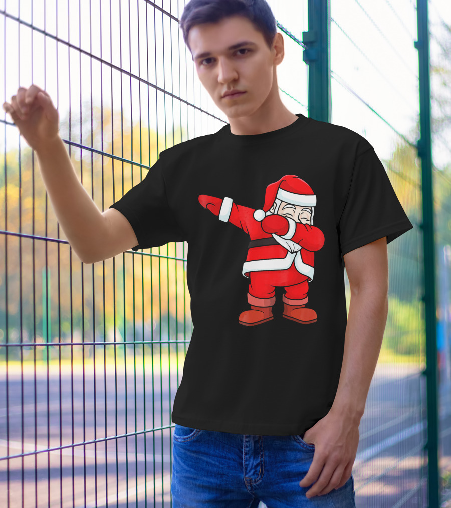 Dabbing Santa Claus Christmas Dance Pose Holiday Fun T-Shirt