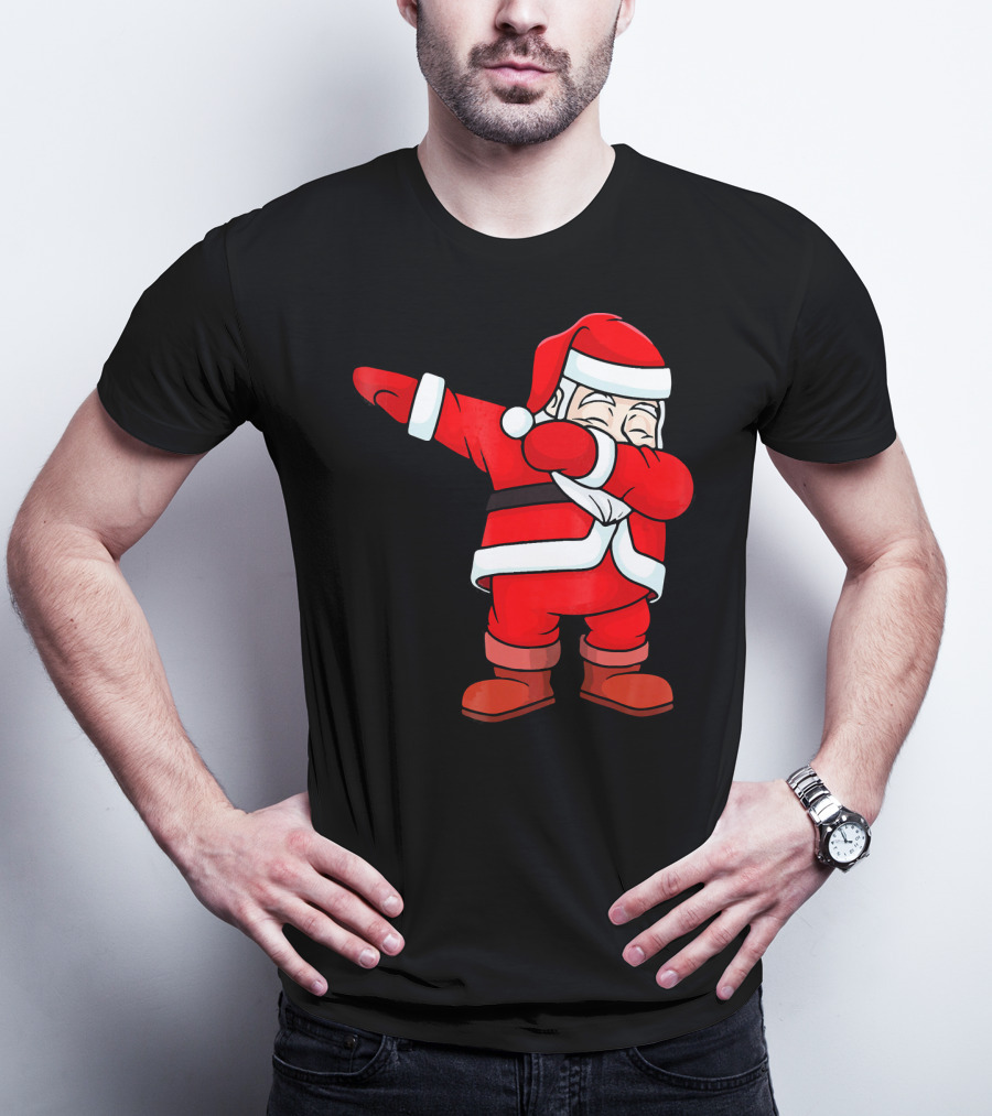 Dabbing Santa Claus Christmas Dance Pose Holiday Fun T-Shirt