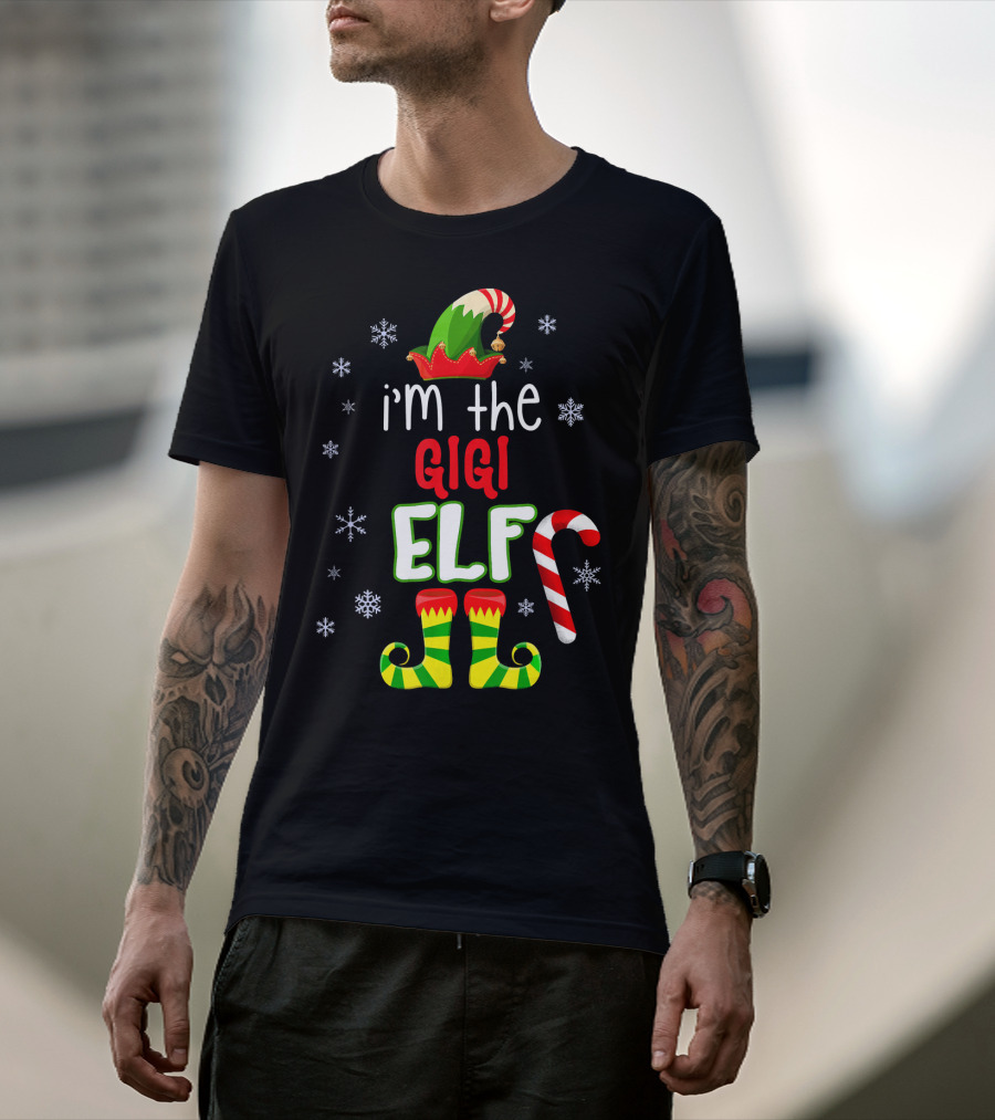 I'm The Gigi Elf Candy Cane Christmas Celebrations T-Shirt