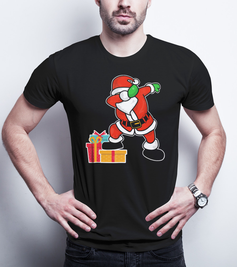 Cute Santa Dabbing With Gifts T-Shirt