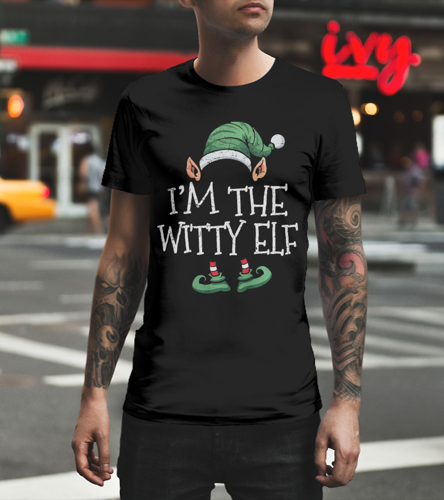 I'm The Witty Elf Matching Family Group Christmas Costume T-Shirt