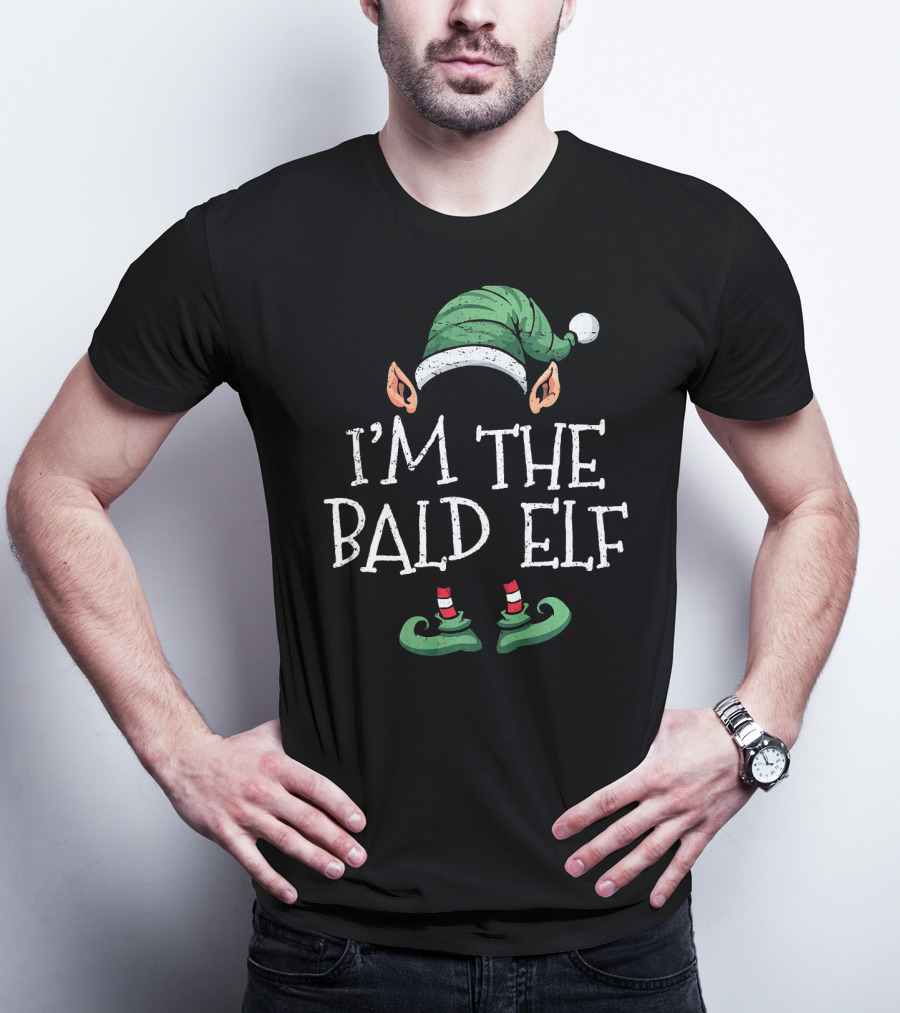 I'm The Bald Elf Christmas Family Group Matching T-Shirt