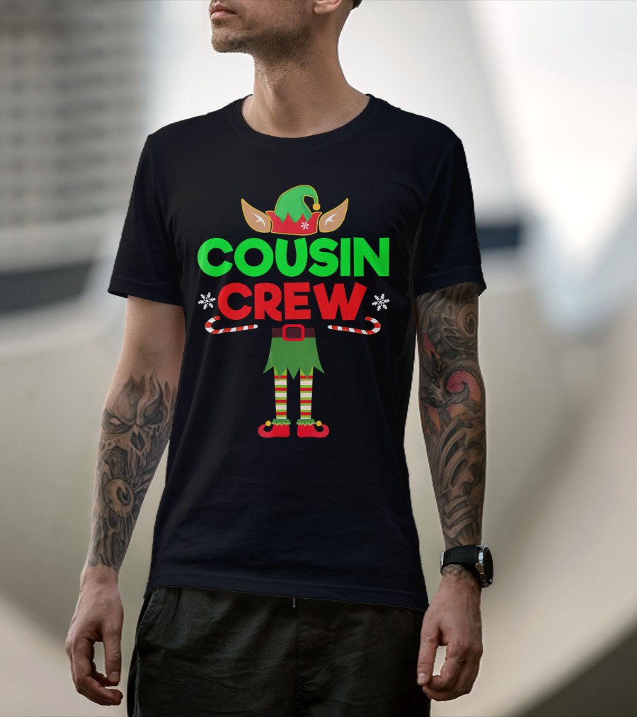 Cousin Crew Elf Outfit Christmas Family Matching T-Shirt