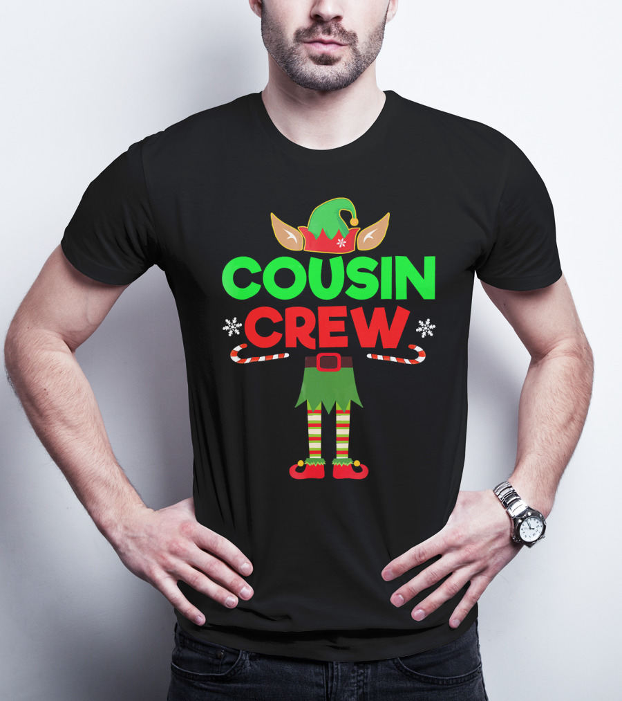 Cousin Crew Elf Outfit Christmas Family Matching T-Shirt