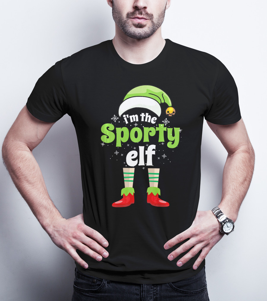 I'm The Sporty Elf Funny Family Holiday T-Shirt