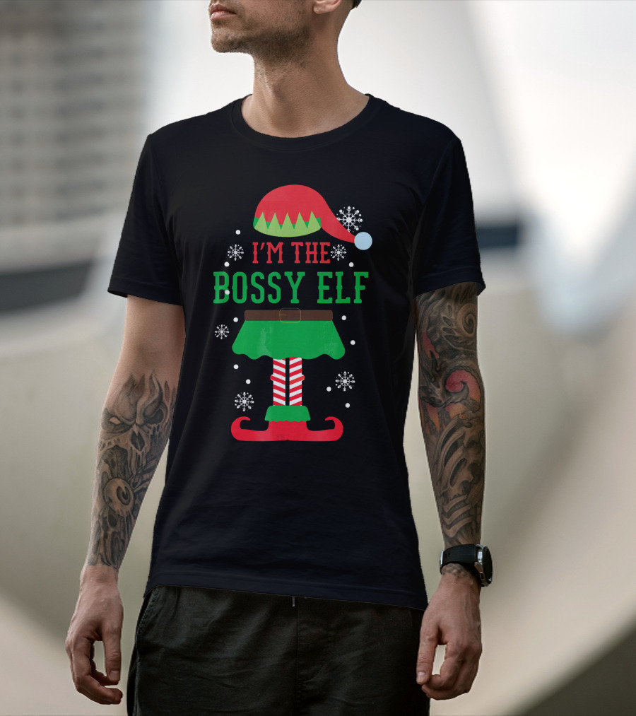 I'm The Bossy Elf Christmas Snowflake T-Shirt