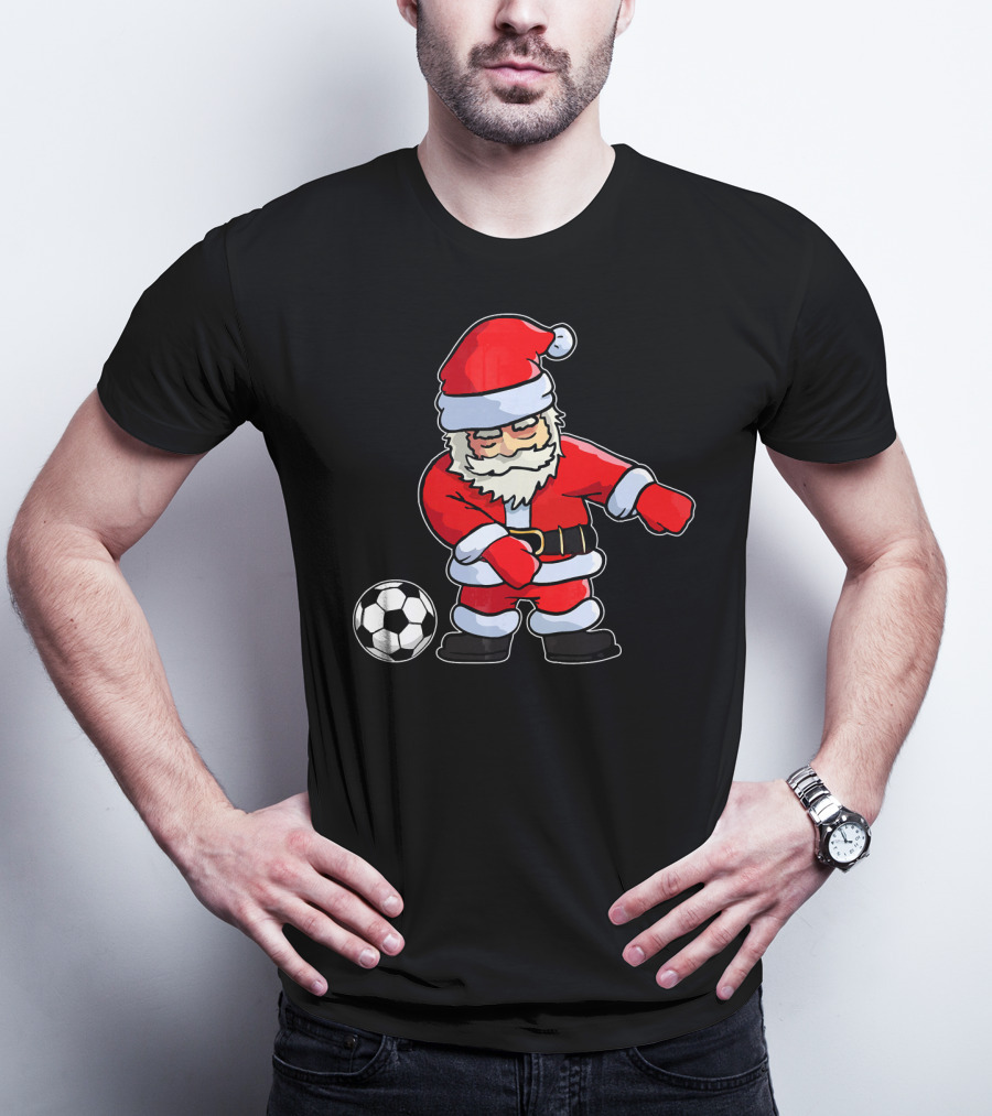 Santa Claus Dancing With Soccer Ball T-Shirt