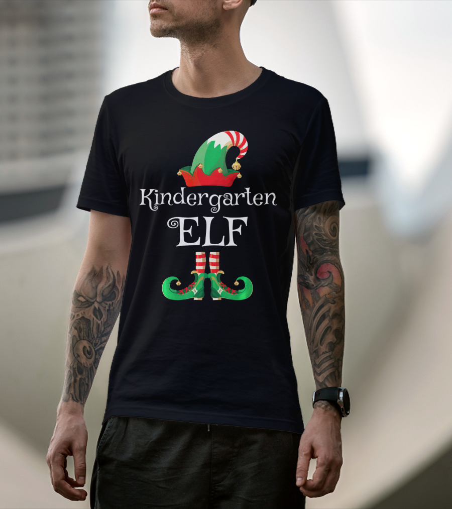 Kindergarten Elf Christmas School Spirit T-Shirt