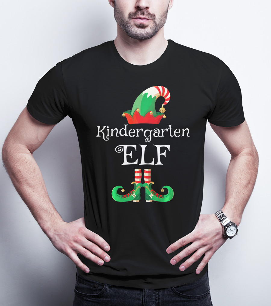Kindergarten Elf Christmas School Spirit T-Shirt