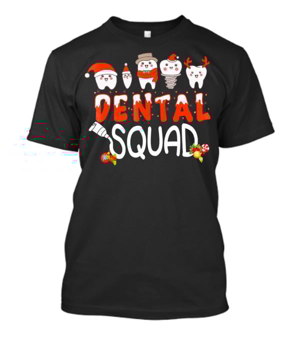Dental Squad Tooth Christmas Santa Reindeer Festive Dent T-Shirt