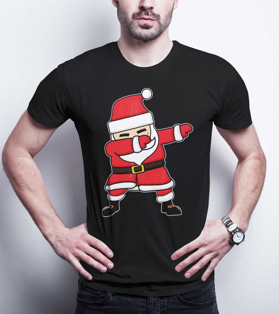 Dabbing Santa Claus Funny Christmas Pose T-Shirt
