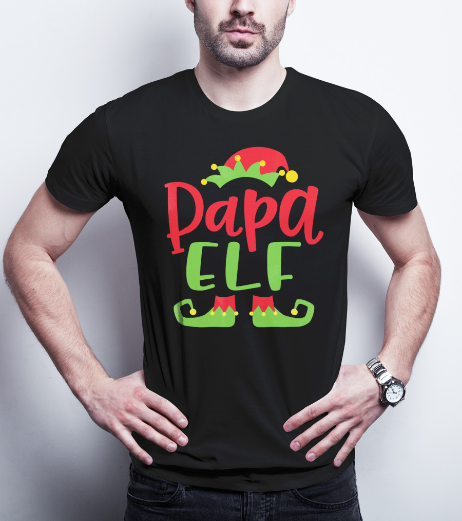 Papa Elf Christmas Match Holiday Humor T-Shirt
