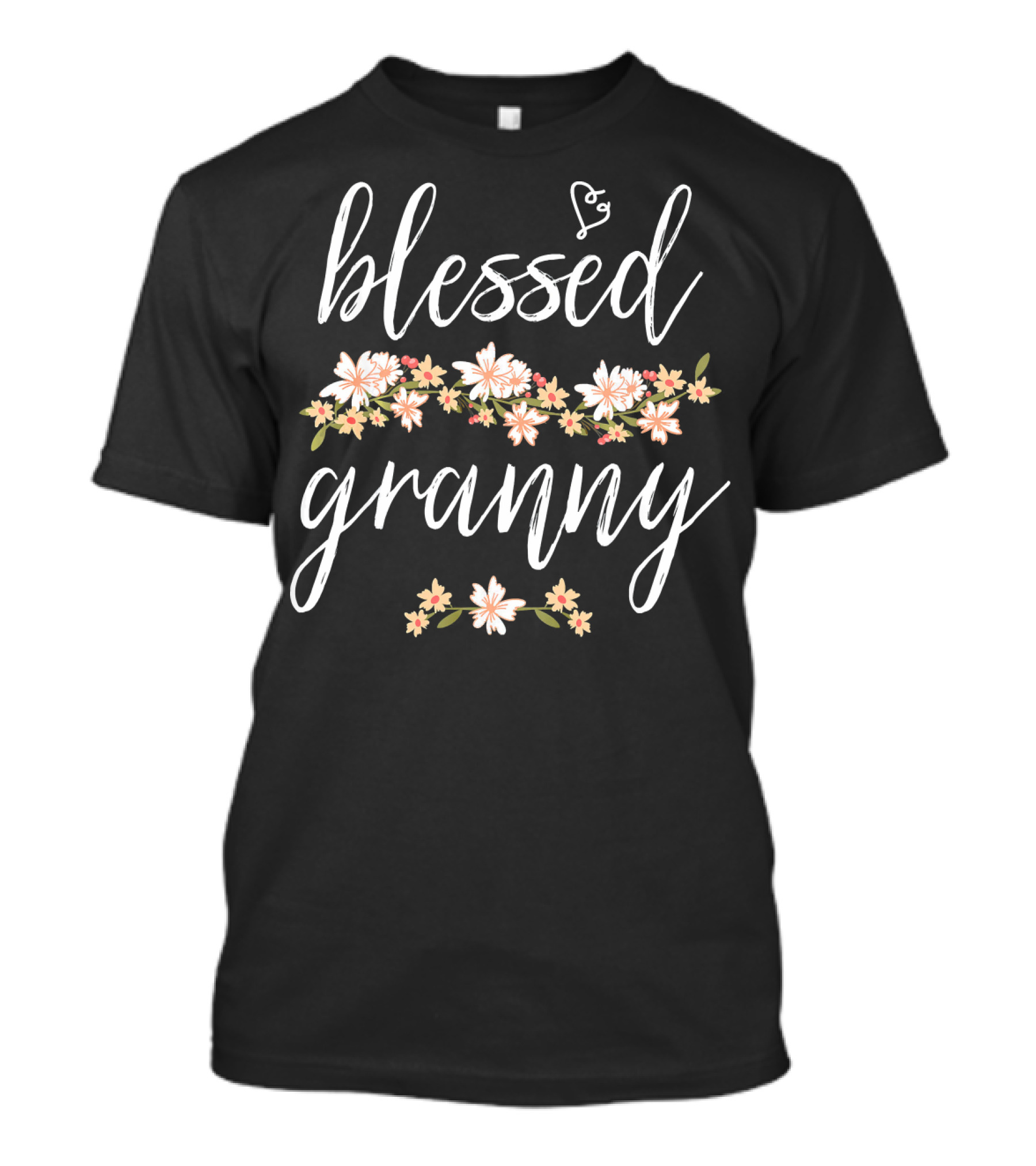 Blessed Granny Floral Script T-Shirt