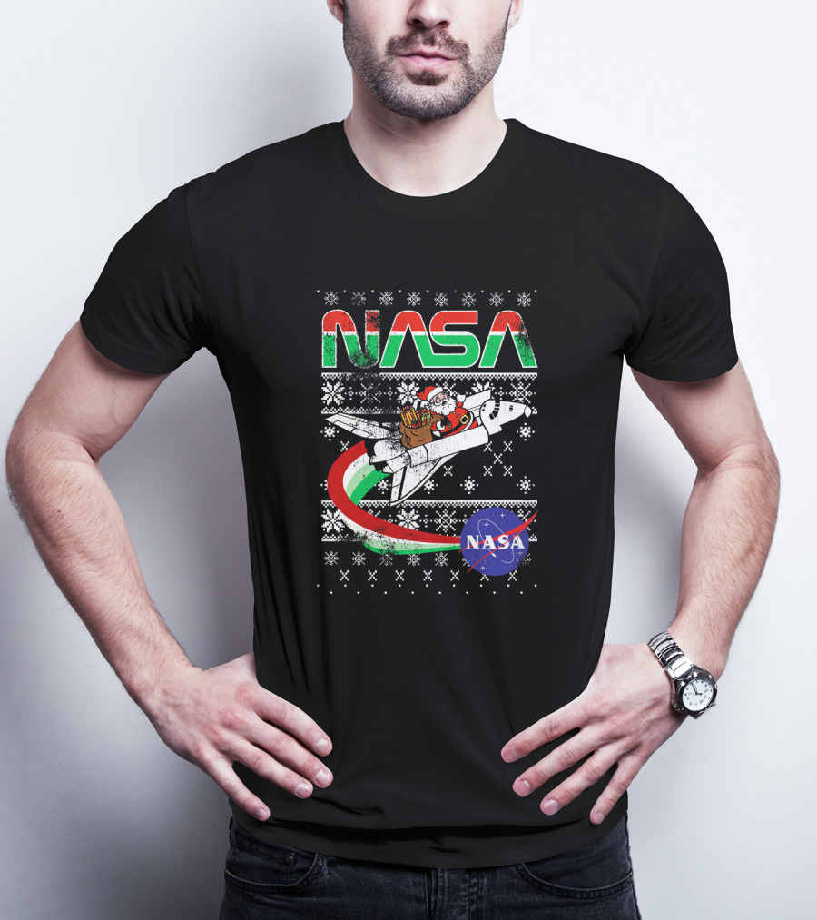 NASA Santa Sleigh Rocket Christmas Extravaganza T-Shirt