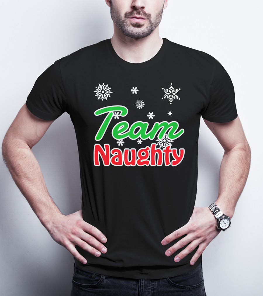 Team Naughty Santa Family Snowflakes T-Shirt