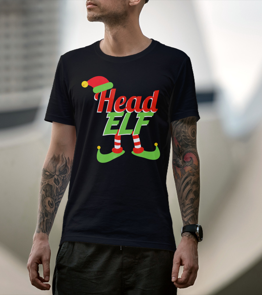 Head Elf Christmas Outfit With Hat And Curled Shoes T-Shirt