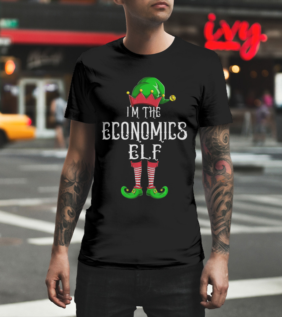 I'm The Economics Elf Matching Family Group Christmas Holiday Pajama Party T-Shirt