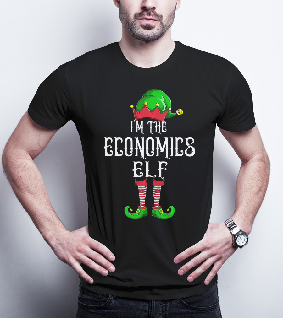 I'm The Economics Elf Matching Family Group Christmas Holiday Pajama Party T-Shirt