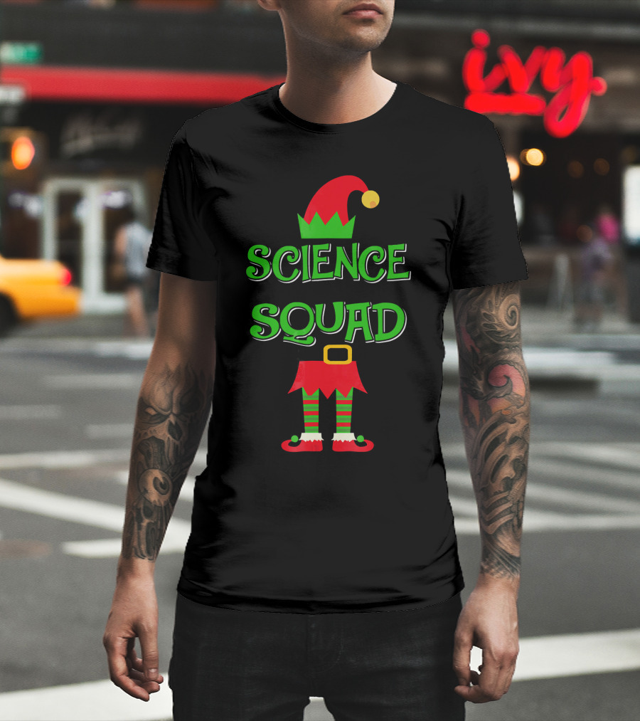 Science Squad Christmas Elf Teacher T-Shirt