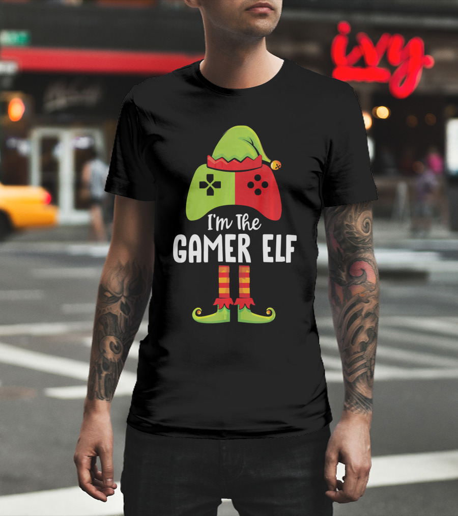 I'm The Gamer Elf Controller Hat Festive Costume T-Shirt