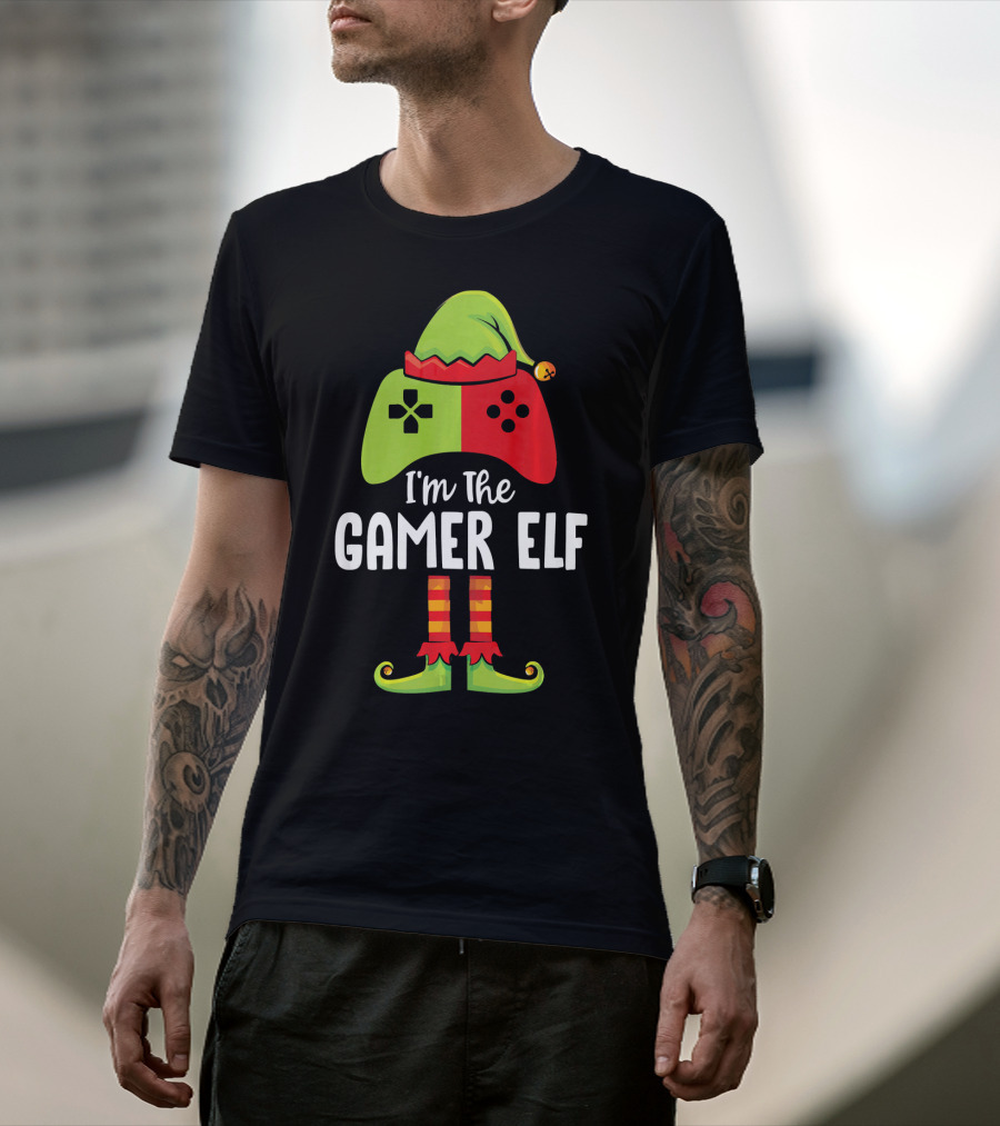 I'm The Gamer Elf Controller Hat Festive Costume T-Shirt