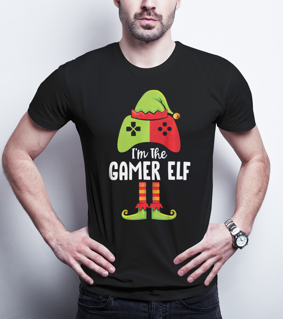 I'm The Gamer Elf Controller Hat Festive Costume T-Shirt