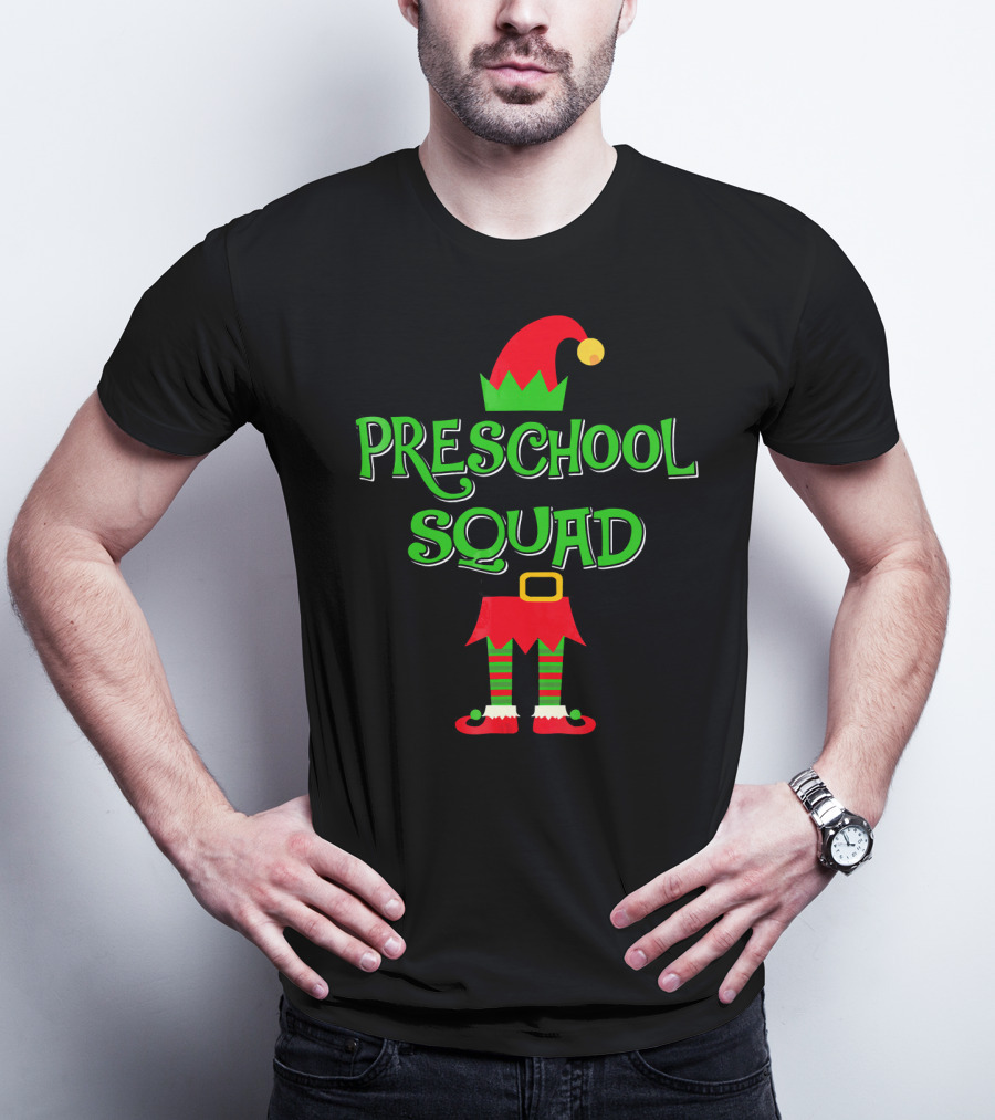 Preschool Squad Christmas Elf Teacher T-Shirt
