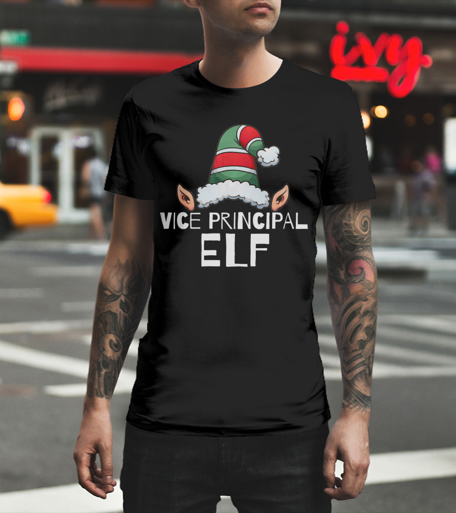 Vice Principal Elf Funny Christmas Holiday T-Shirt