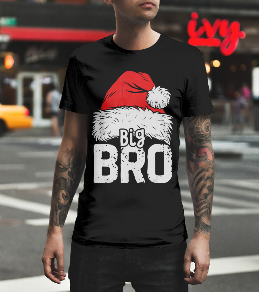 Big Bro Santa Hat Christmas T-Shirt