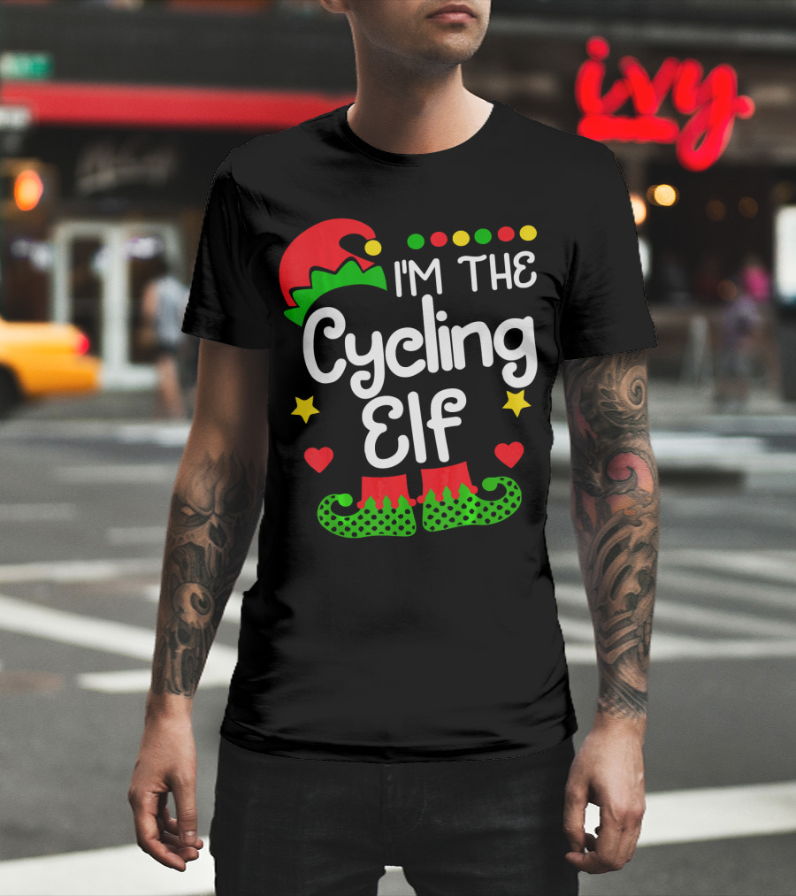 I'm The Cycling Elf Christmas Family Holiday Fun T-Shirt